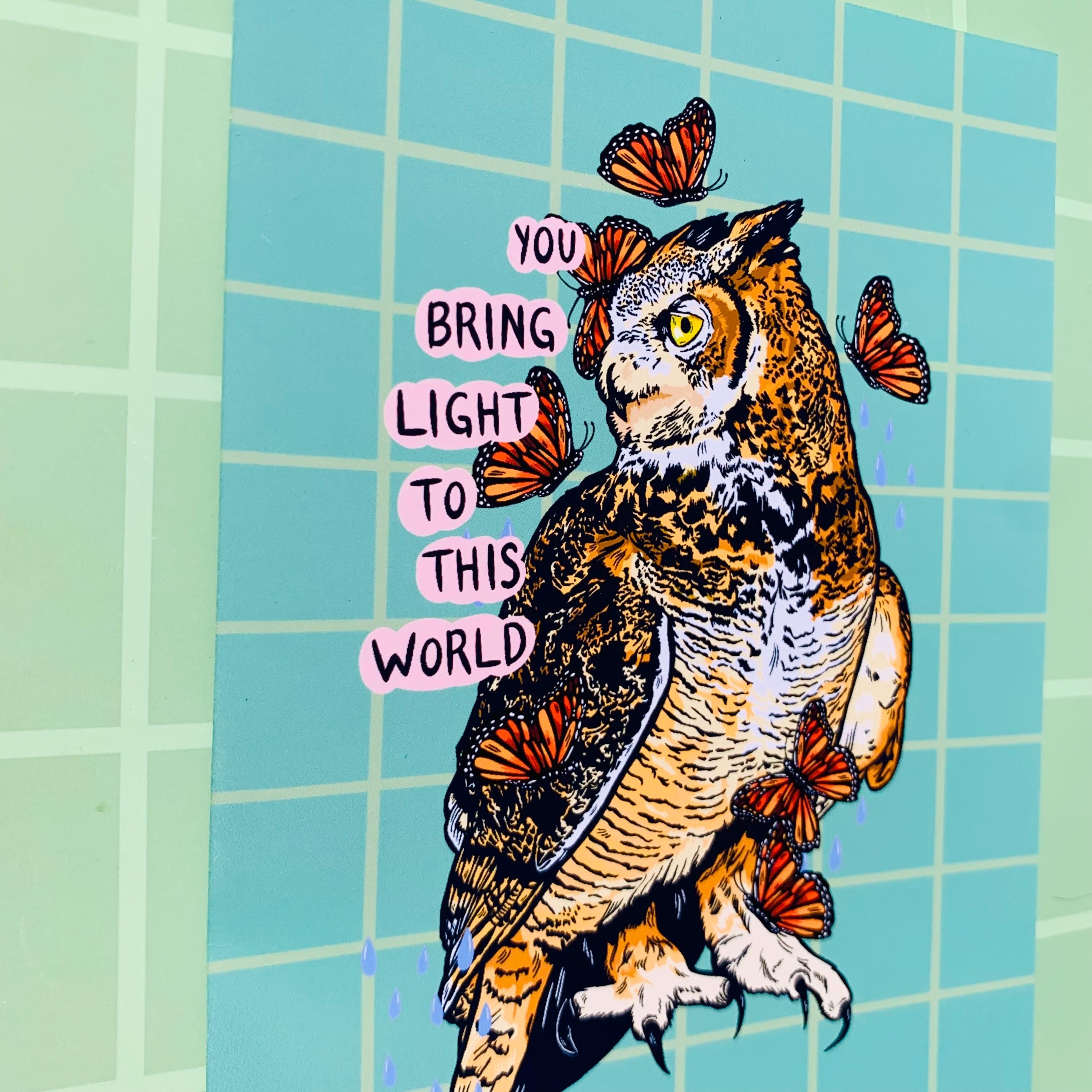 Owl Art Bird Print Dopamine Decor Self Affirmation Art Print Themed ...