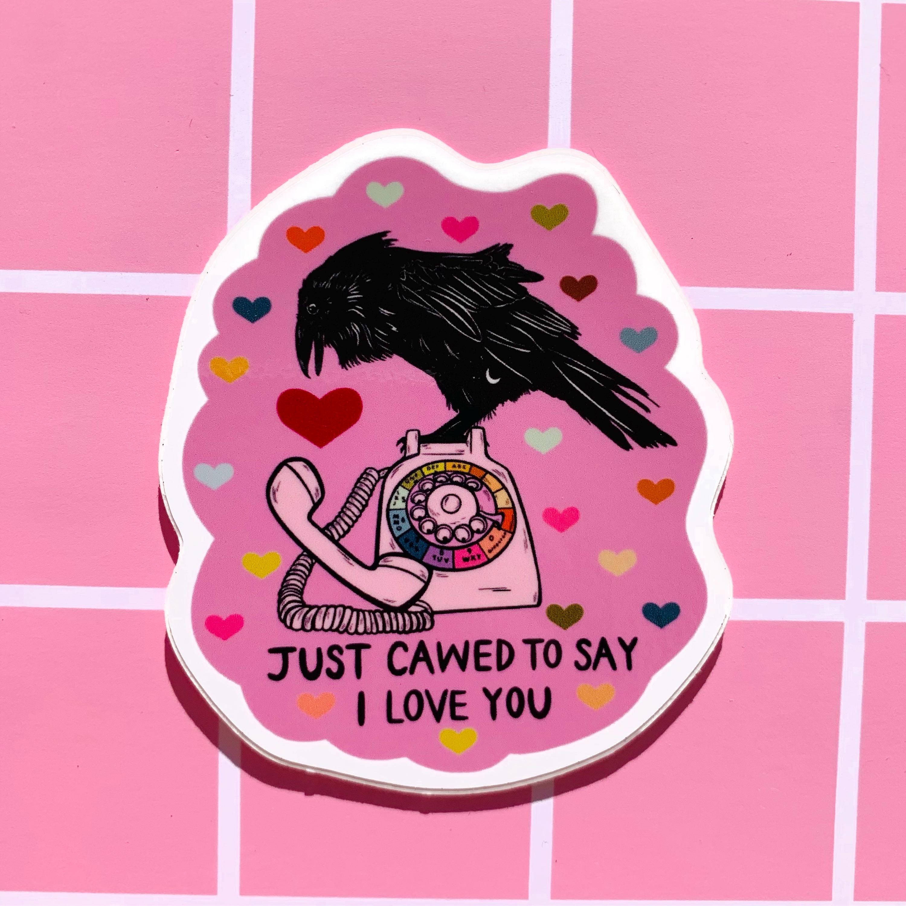 Cute Crow Sticker Funny Raven Book Lover Decal Weird Sticker Art Gift ...
