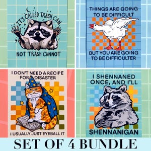 Raccoon Art Wall Decor Funny Motivational Raccoon Print Funny Classroom ...