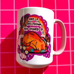 Funny Cat Mug Cat Themed Gift Unhinged Mental Health Mug Cute Gift for ...