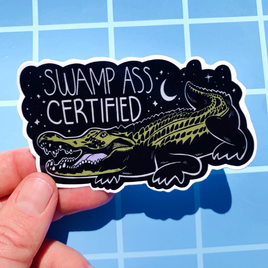 Funny Gator Sticker Alligator Hard Hat Swamp Puppy Florida Louisiana ...