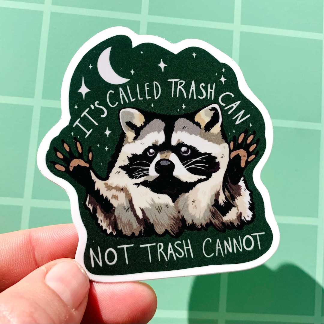 Raccoon Sticker Funny Motivational Decal Water Bottle Sticker Weird ...