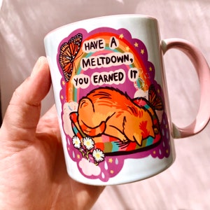 Funny Cat Mug Cat Themed Gift Unhinged Mental Health Mug Cute Gift for ...