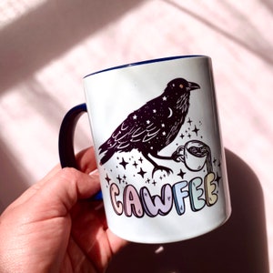 Punny Crow Mug Raven Coffee Cup Crow Themed Gift Coffee Humor Ironic ...