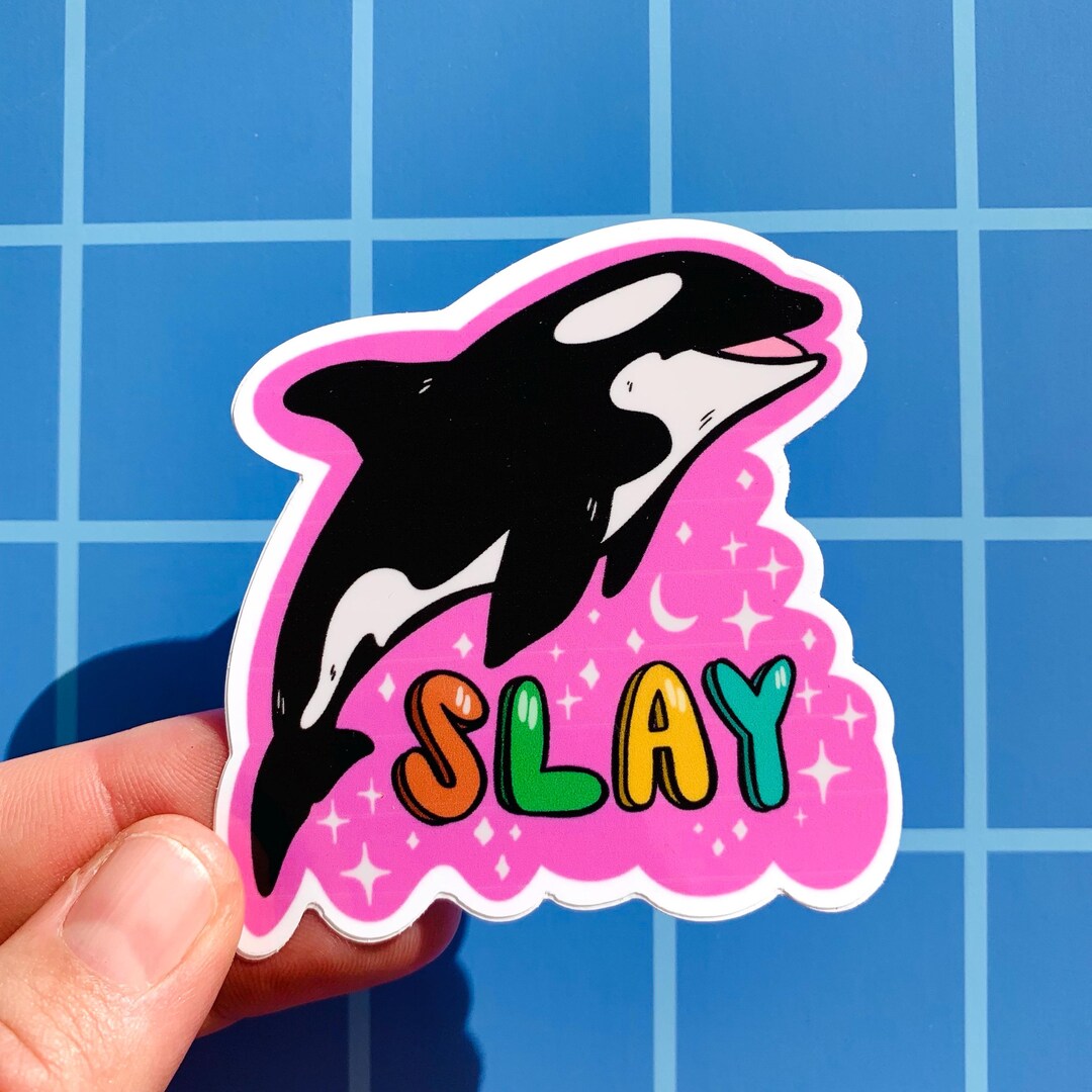 Killer Whale Sticker Funny Orca Eat the Rich Meme Sea Weird Luggage ...