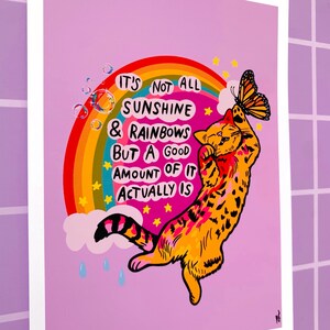 Cat Print Dopamine Decor Self Affirmation Art Print Art Quirky Gift ...