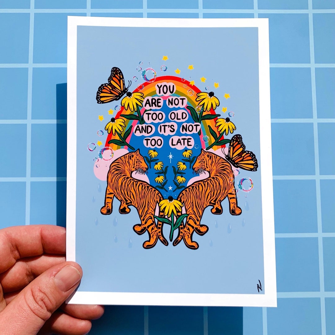 Wildflower Self Affirmation Art Print Floral Postcard Art Quirky Gift ...