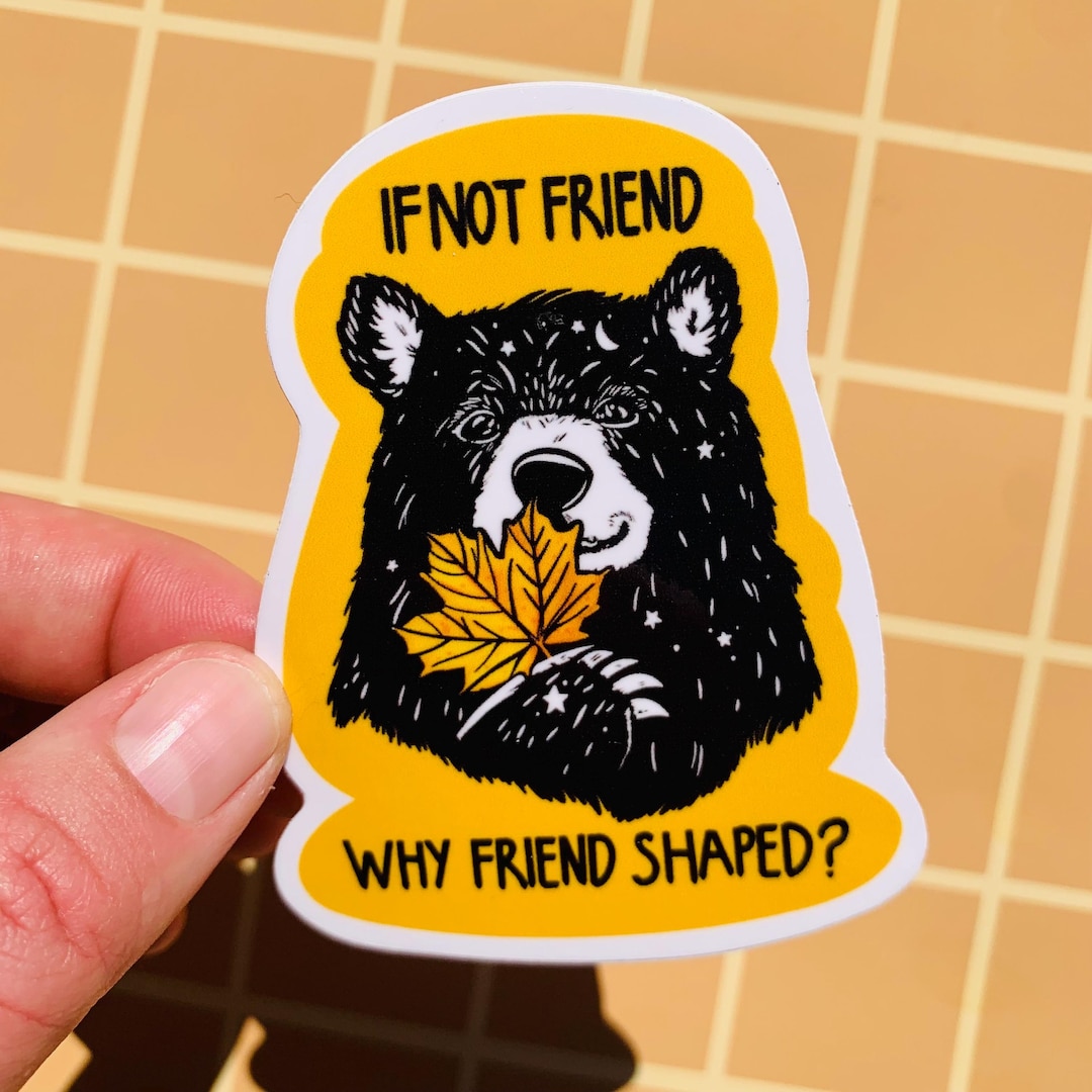 Funny Bear Sticker Gift Bestie Friend Humor National Park State Grizzly ...