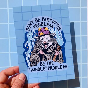 Possum Art Print Funny Wall Decor Cubicle Decor Sarcastic Possum Meme ...