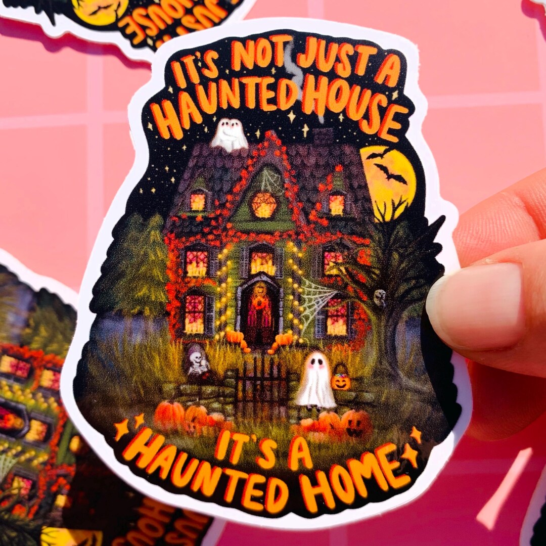 Haunted House Sticker Halloween Decal Hilarious Spooky Sticker Funny ...
