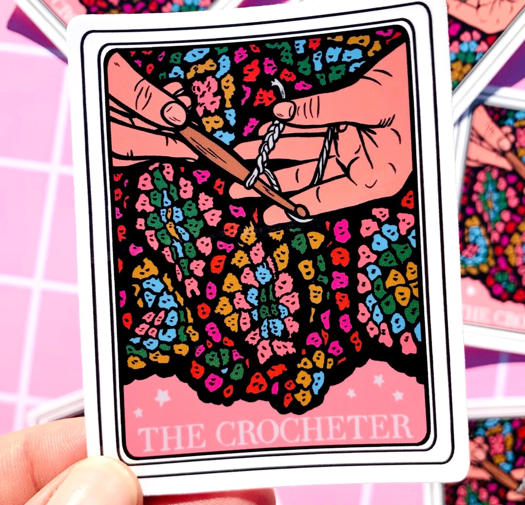 Crochet Sticker Crocheter Decal Cute Gift Tarot Card Art Crochet Gift ...