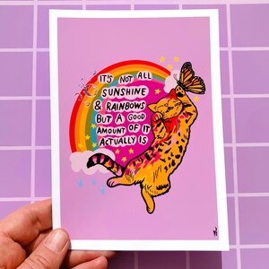 Cat Print Dopamine Decor Self Affirmation Art Print Art Quirky Gift ...