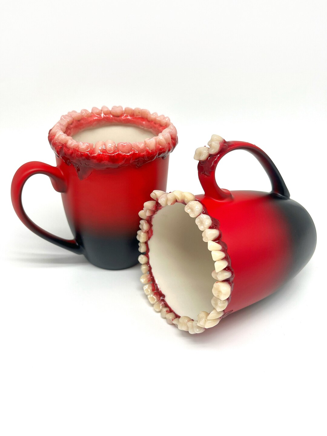 Human Teeth & Gum Mug Hand-sculpted Horror Gothic Creepy Present Gift ...