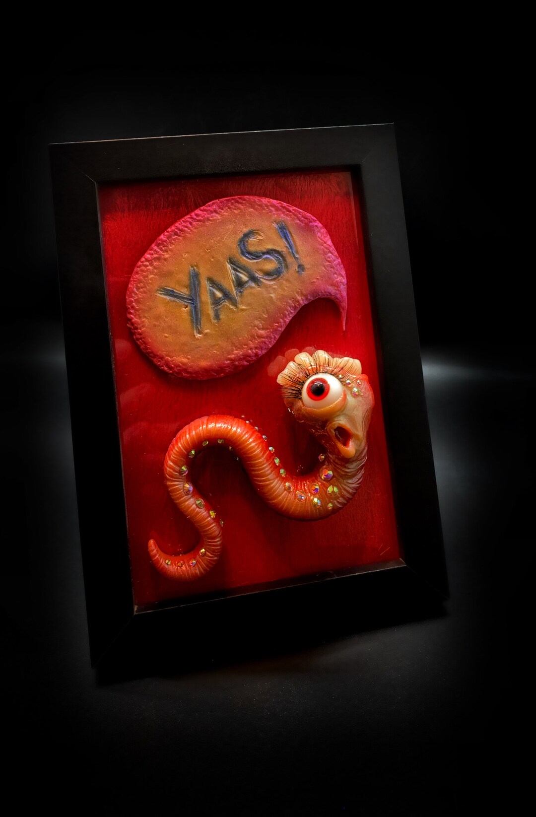 3D Sculpture Wall Decor Art Squiggly Worm Monsters With Human Teeth and Eyelashes - Etsy