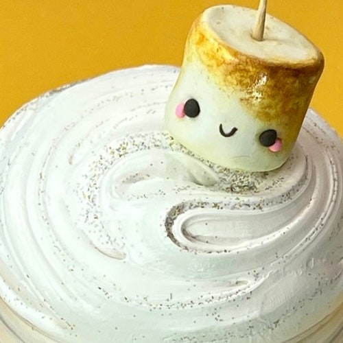 Toasted Marshmallow Memory Foam Scented Fluffy Slime W/ Kawaii - Etsy