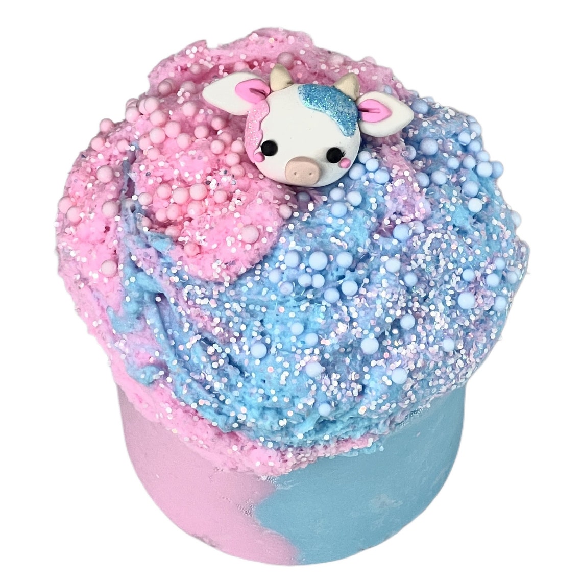 Kawaii Cow Cotton Candy Scented Cloud/floam Slime W/ Pastel - Etsy