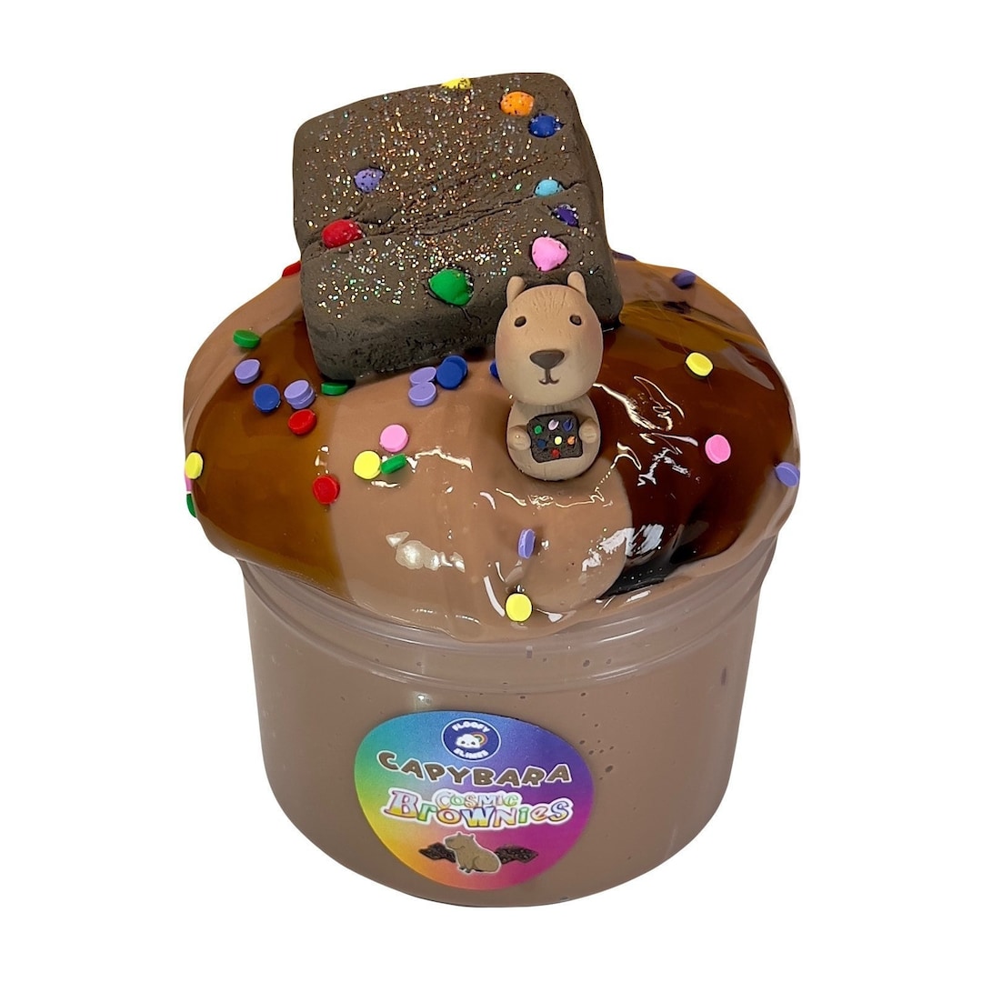 Kawaii Capybara Cosmic Brownie 8 Oz. Scented Slime W/ DIY Clay - Etsy