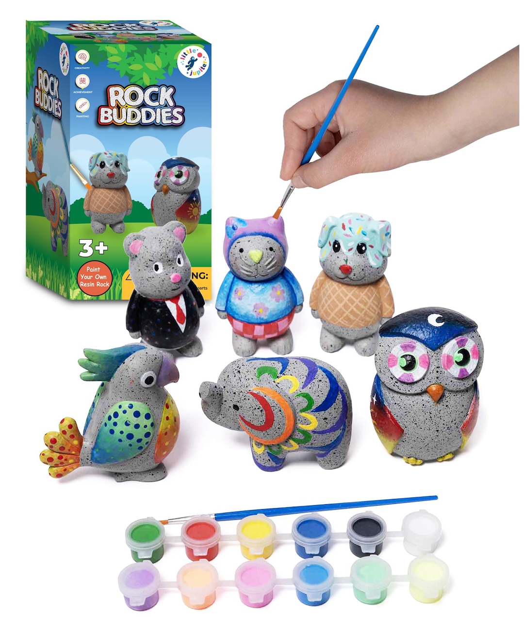DIY Animal Resin Painting Kit: Rock Buddies Craft for Kids (3-12) - Etsy