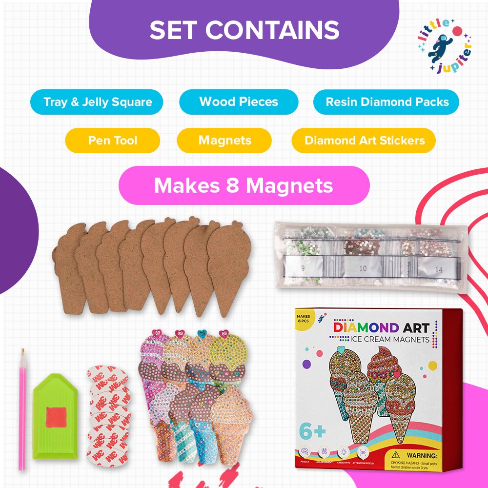 Diamond Art Ice Cream Magnets - Etsy