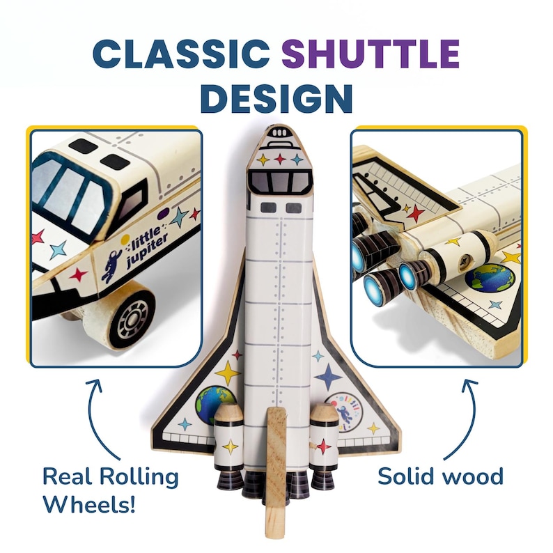 DIY Wooden Space Shuttle Kit: Kids' Woodworking Project With Stickers ...