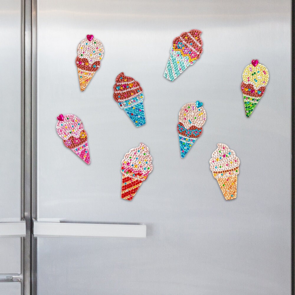 Diamond Art Ice Cream Magnets - Etsy