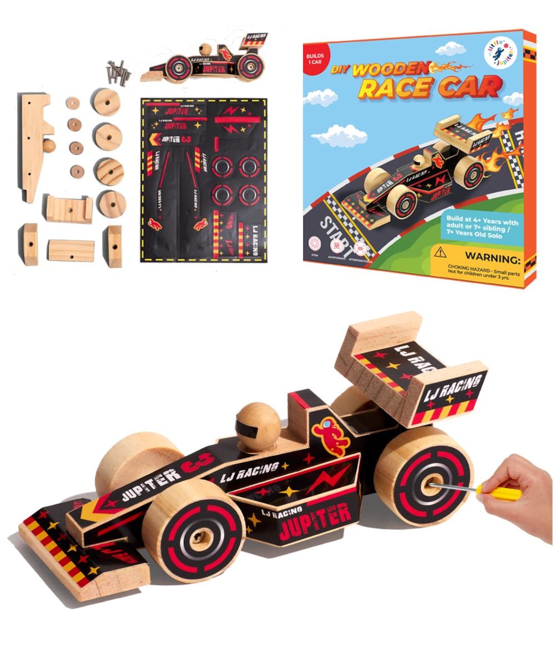 DIY Wooden Race Car With Stickers (open Wheel Type) Inspired by F1 ...