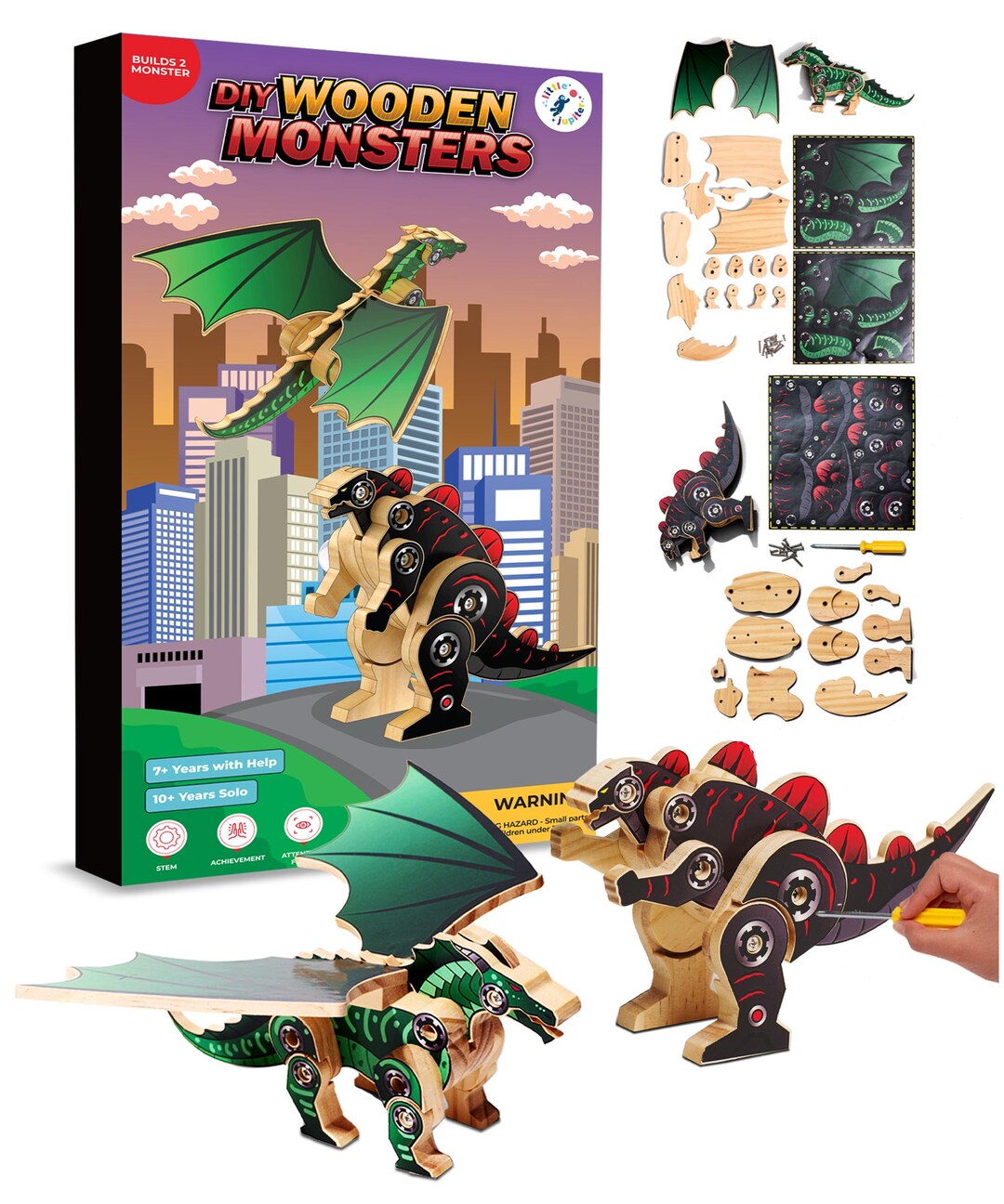 DIY Wooden Kit With Stickers - Monster Series - Japanese Monster - Type ...