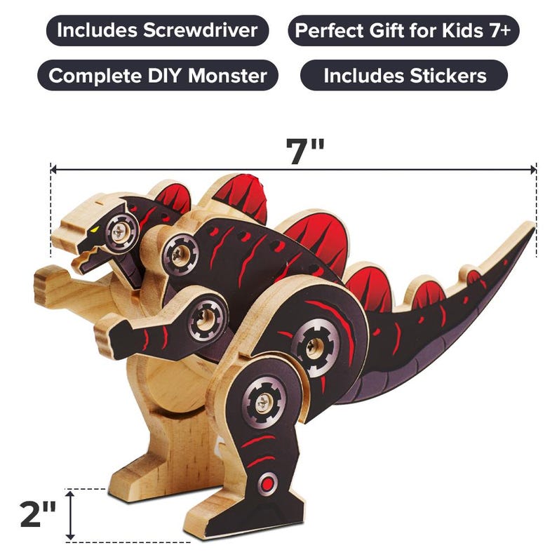 DIY Wooden Monster Kit: Godzilla Style Craft With Stickers - Etsy
