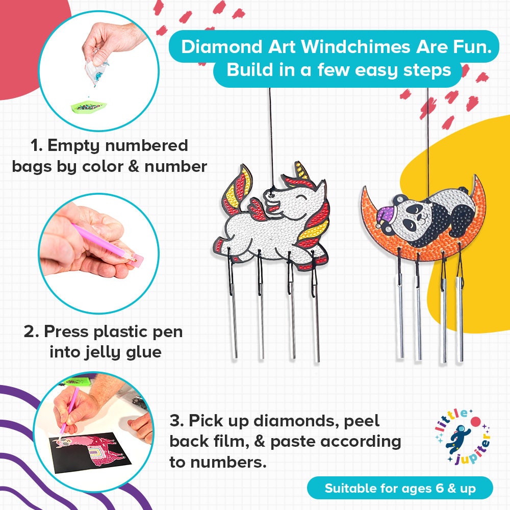 Diamond Painting DIY Wind Chimes for Kids (4pcs) - Etsy
