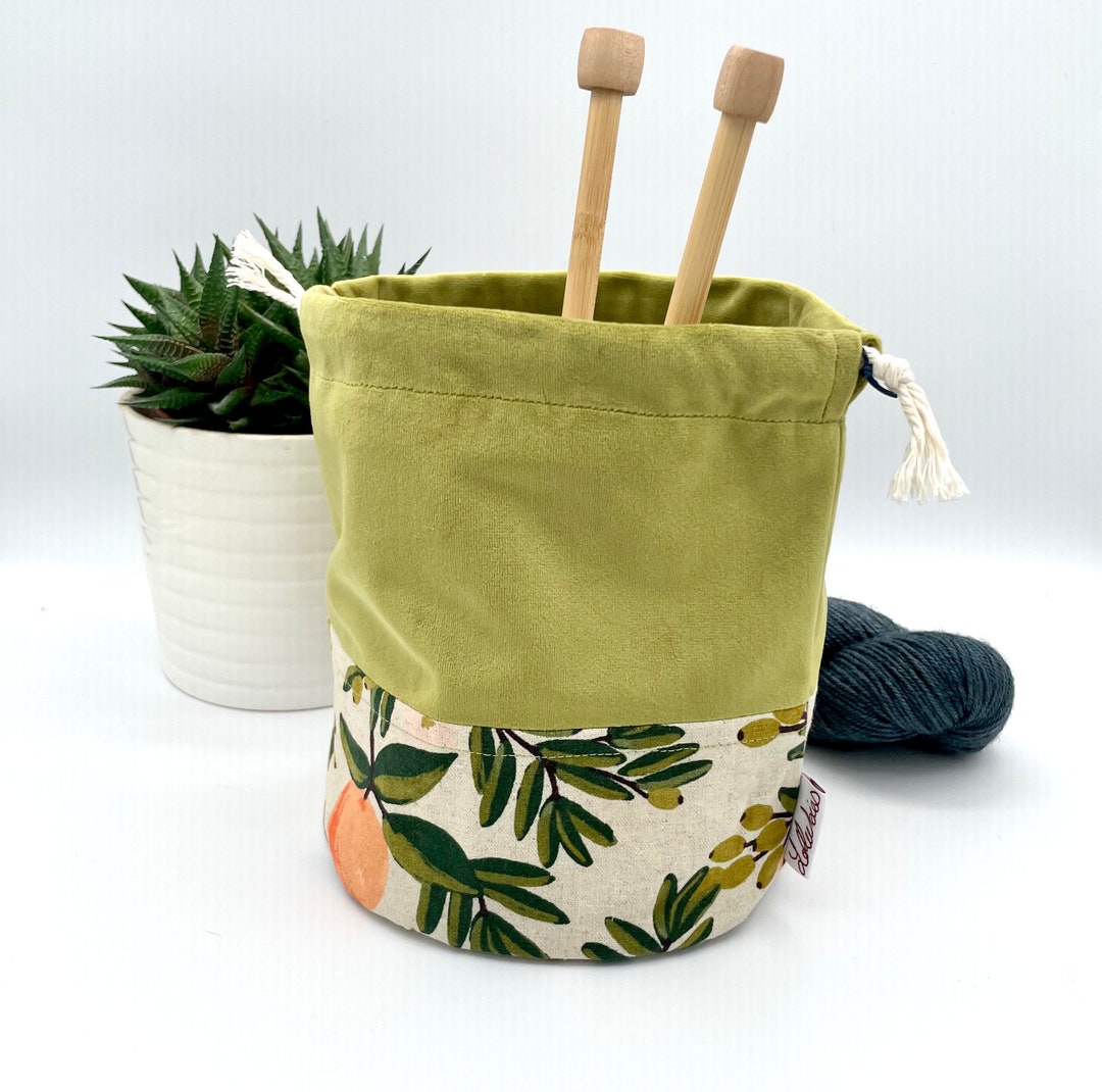 Knitting/crochet Project Bag 1 to 2 Skeins, Low Size, Wool Bag/coudou ...