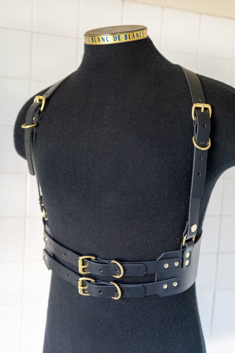 Corset Harness - Solid Brass - Full Grain Leather - Etsy