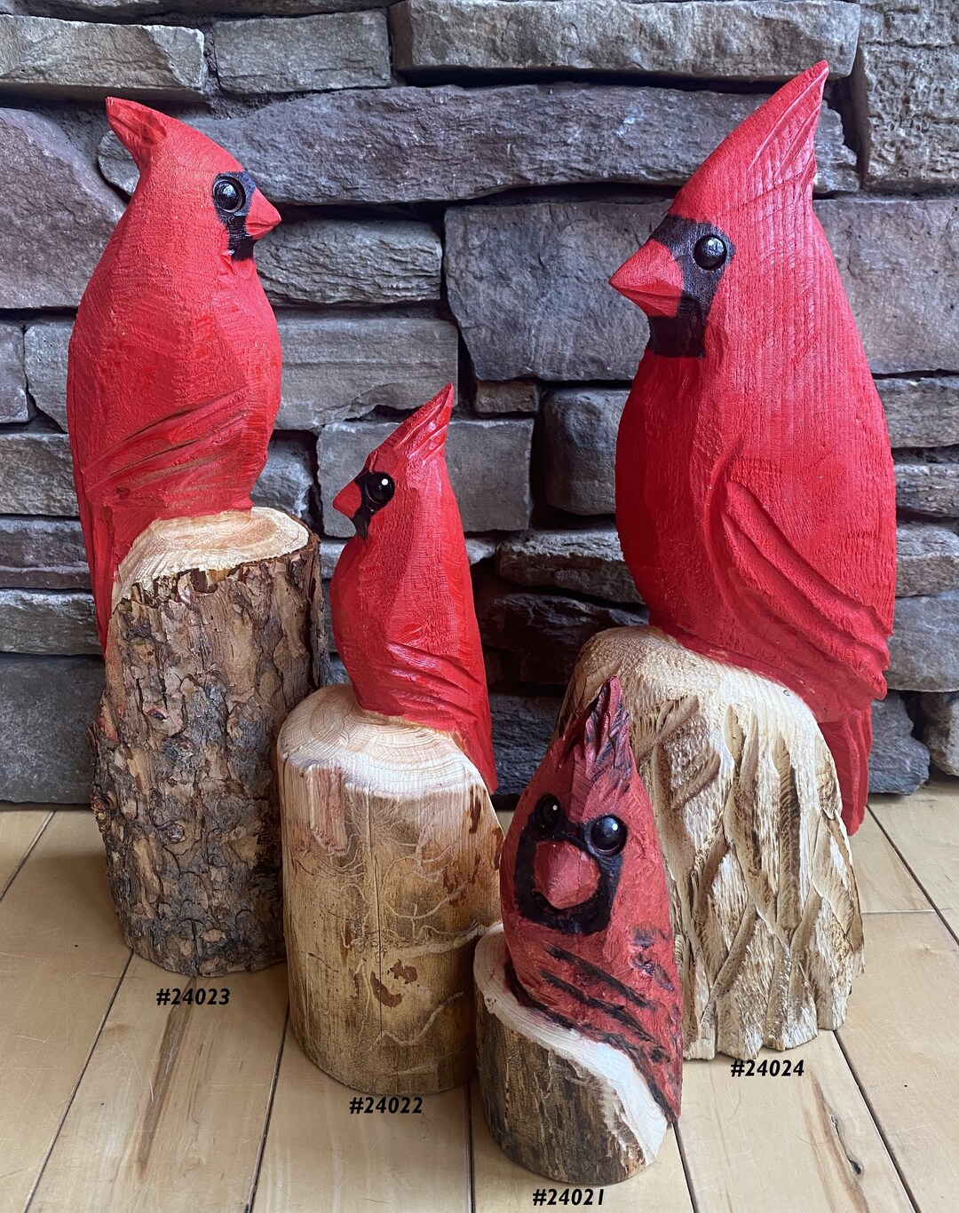 Cardinal, Wood Chainsaw Carving, Home Decor - Etsy