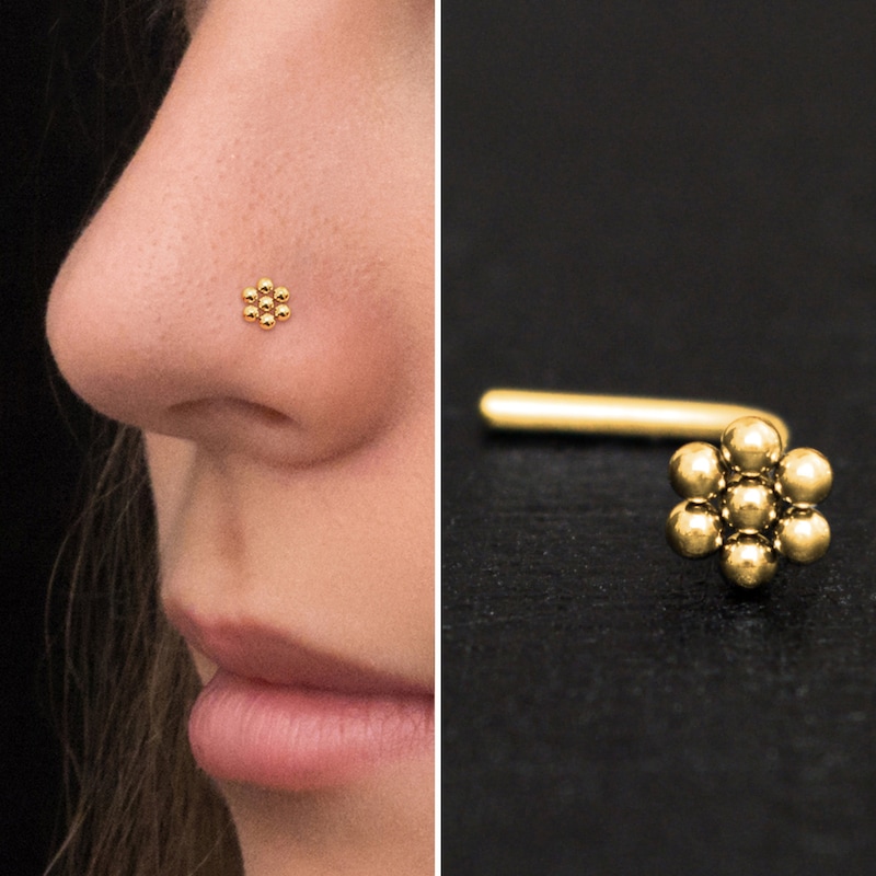 Gold Nose Piercings Kit - Etsy