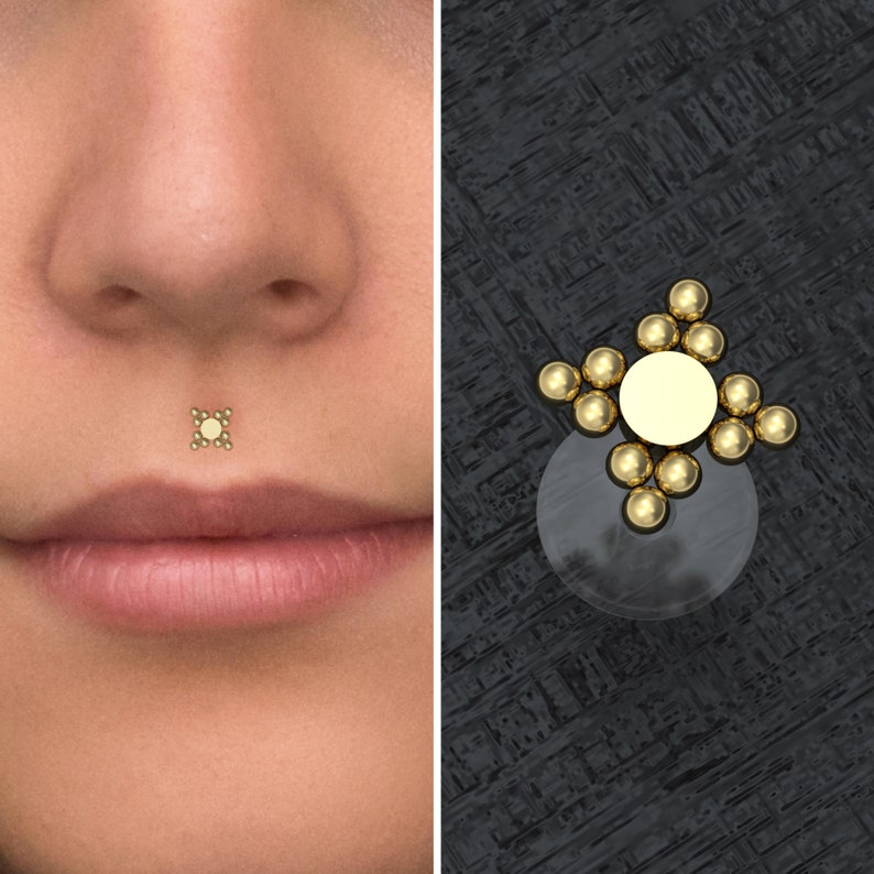 Bioflex Medusa Lip Piercing Lip Jewelry Monroe Lip Stud 16g - Etsy