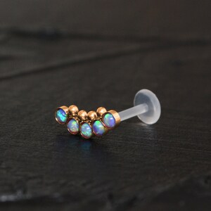 Bioflex Cartilage Curved Earring Opal, Helix Earring, Cartilage Stud ...