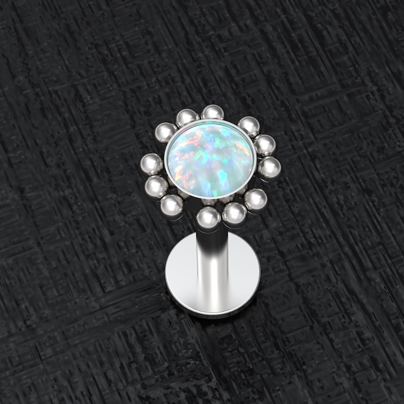 Opal Lip Piercing Surgical Steel Medusa Labret Lip Ring - Etsy