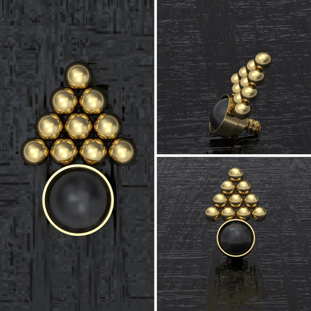 Surgical Steel Dermal Jewelry Onyx, Dermal Piercing, Dermal Anchor Top ...