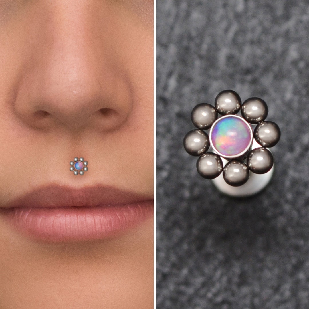 Lip Ring Opal, Surgical Steel Lip Jewelry, Medusa Jewelry, Lip Stud ...