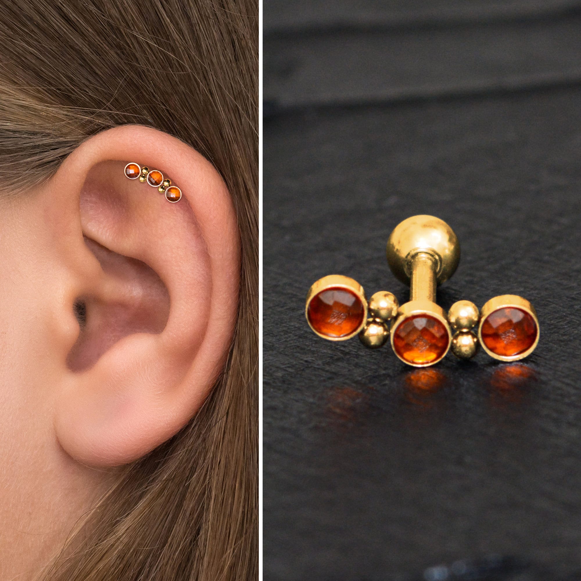 CZ Helix Curved Barbell Earring Helix Piercing Surgical - Etsy