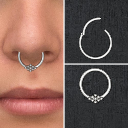 Septum Ring Titanium Implant Grade Onyx Daith Jewelry Septum - Etsy