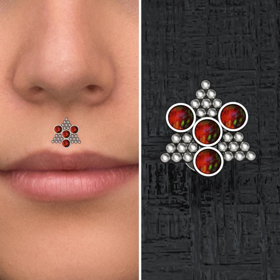 Titanium Medusa Lip Piercing Opal Lip Jewelry Monroe Lip | Etsy