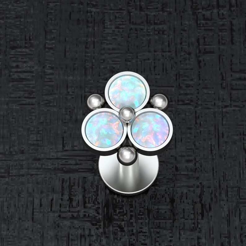 Opal Lip Labret Titanium, Medusa Piercing Implant Grade, Medusa Labret ...