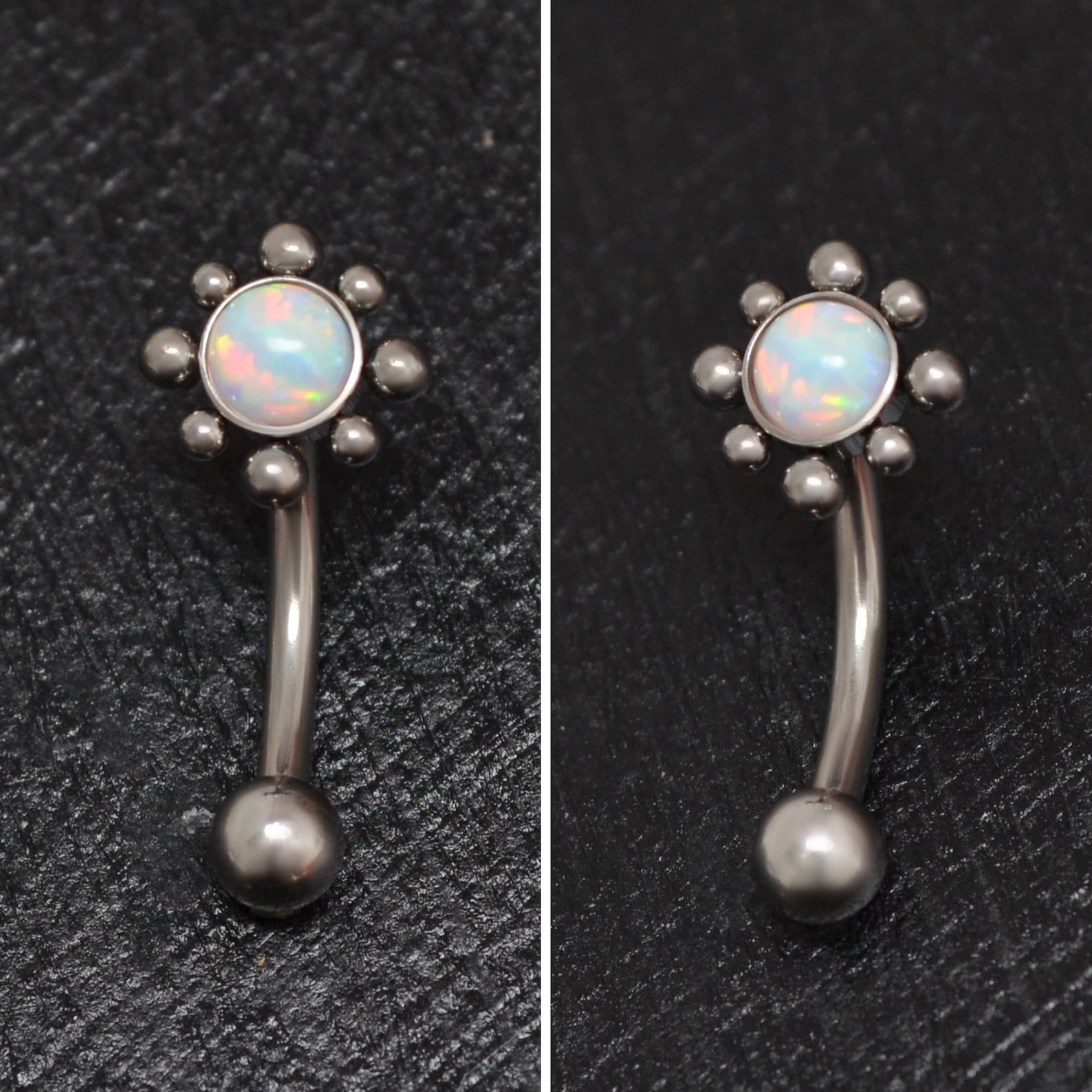 Opal Rook Piercing Titanium Rook Barbell Ring Implant Grade - Etsy