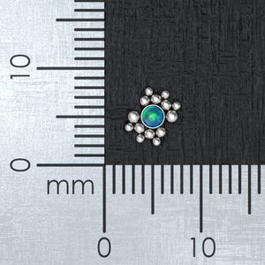 Internally Threaded Dermal Top Surgical Steel, Opal Dermal Piercing 16g ...