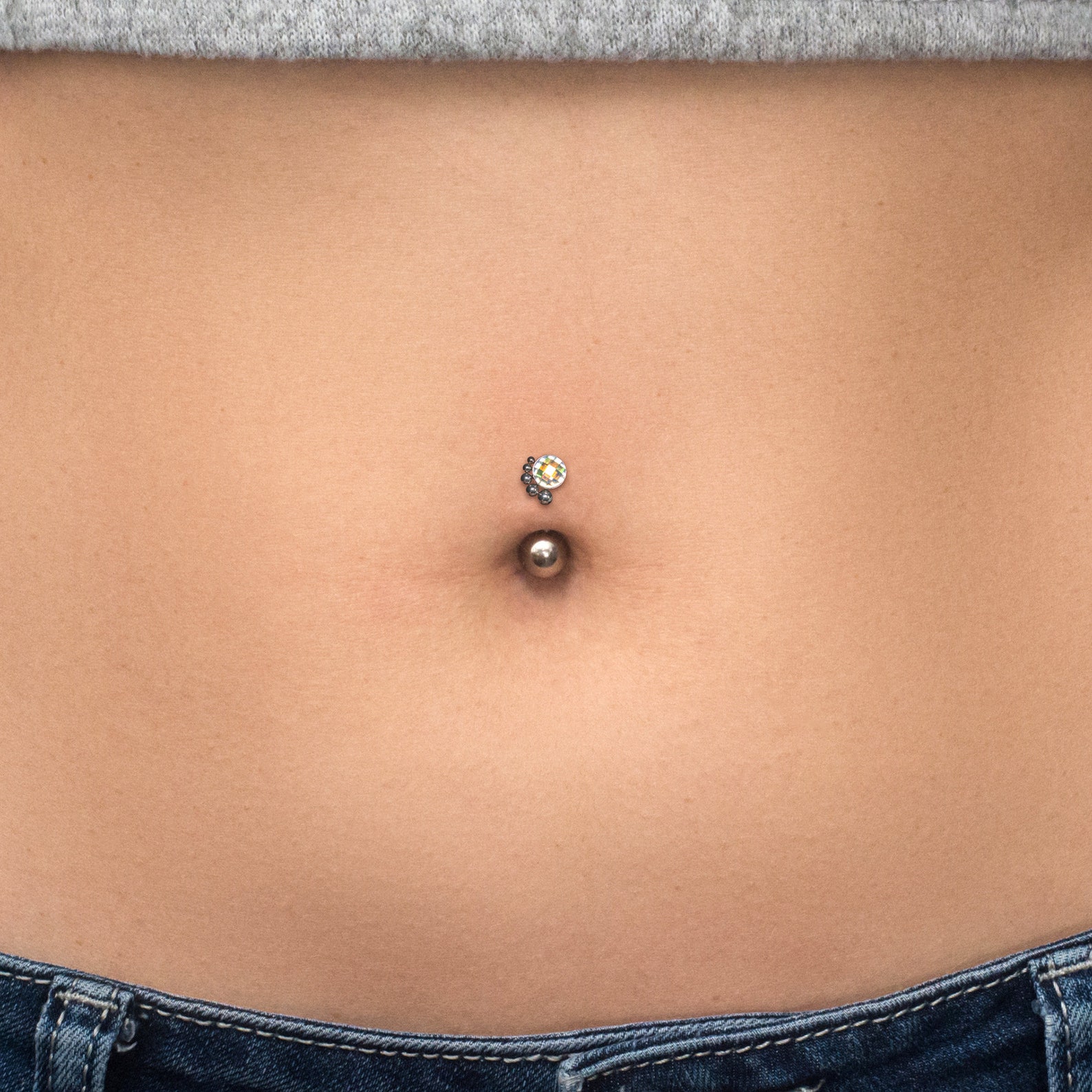 Navel Ring Titanium Implant Grade CZ Belly Button Ring Navel | Etsy