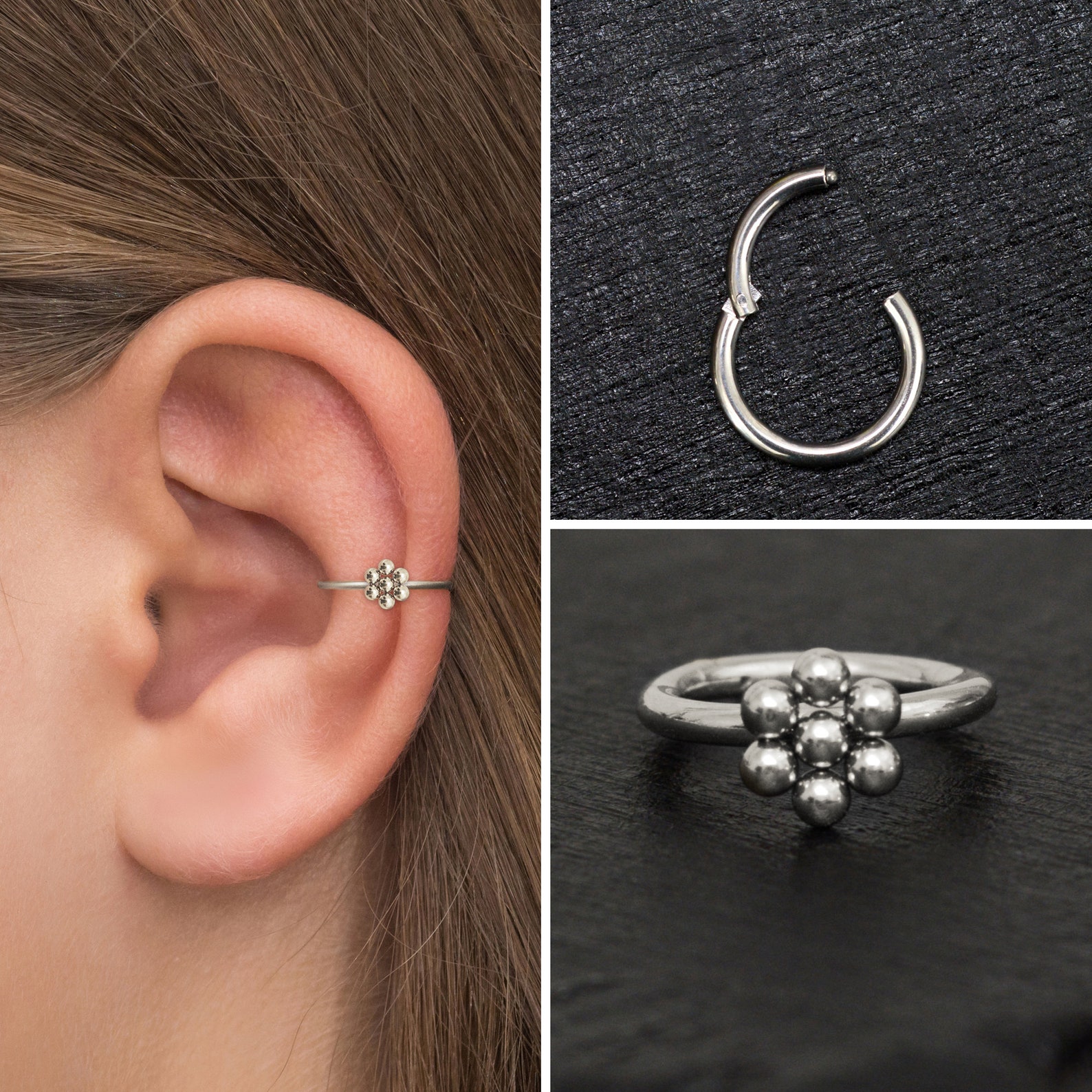 Rook Earring Titanium Implant Grade Tragus Earring Clicker | Etsy