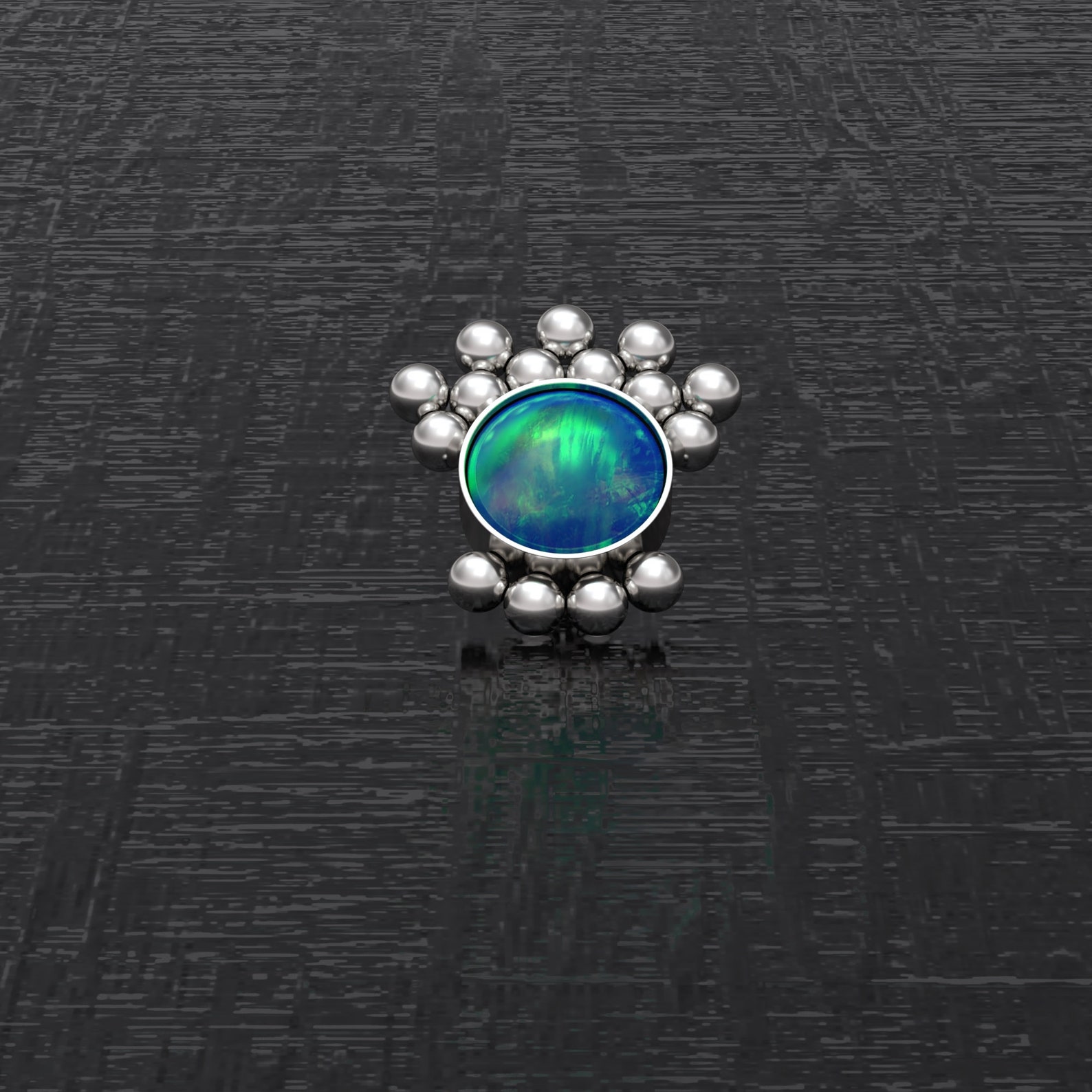 Opal Dermal Jewelry Surgical Steel, Dermal Piercing 16g 14g, Internally ...