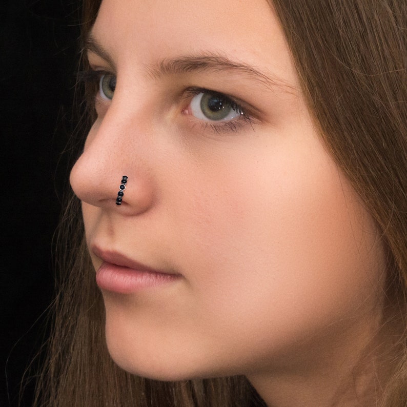 Onyx Nose Jewelry Titanium Nostril Jewelry Implant Grade - Etsy