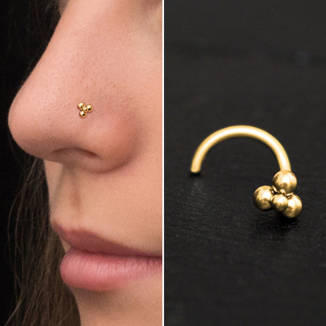 Nose Screw Stud Surgical Steel, Nose Stud Ring, Nose Bone, Nose Earring ...