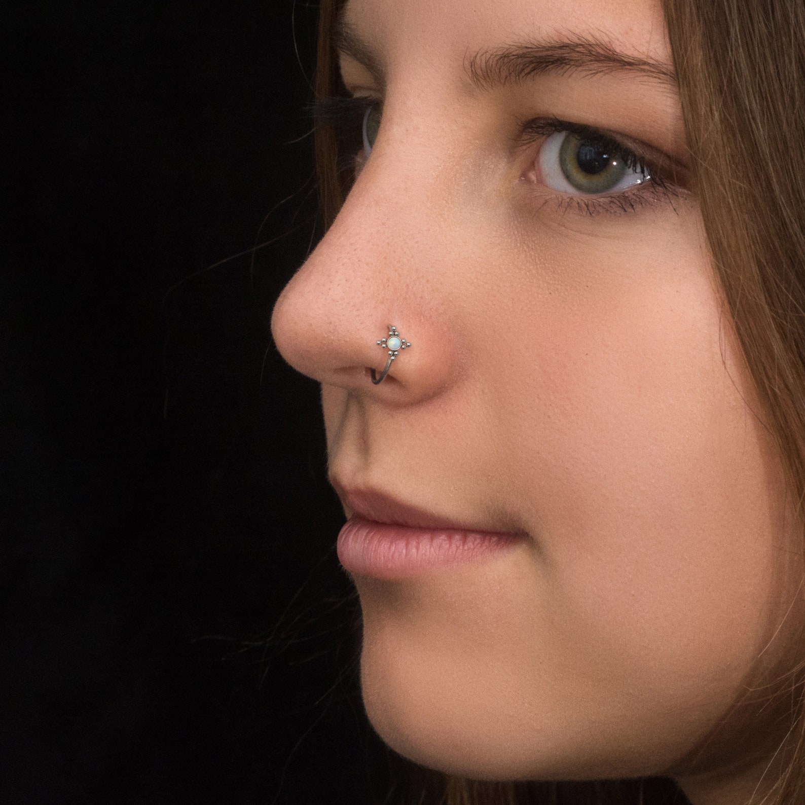 Opal Nose Jewelry Titanium Nostril Jewelry Implant Grade - Etsy
